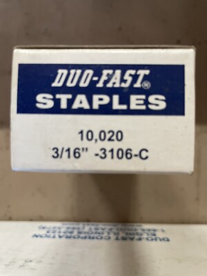 Duo-fast 3/16” Staples Box Of 10,000 Multiple Available 3106-c | eBay