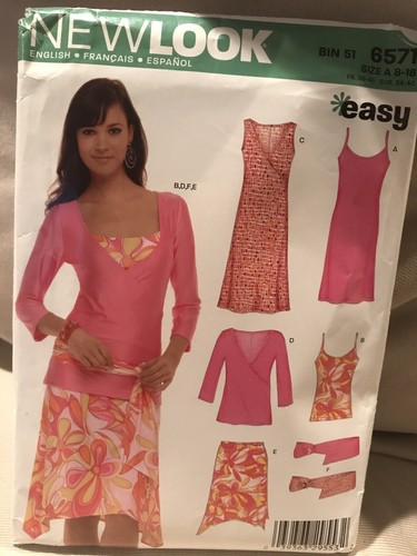 New Look easy dress, skirt, top pattern 6571 size 8-18 | eBay