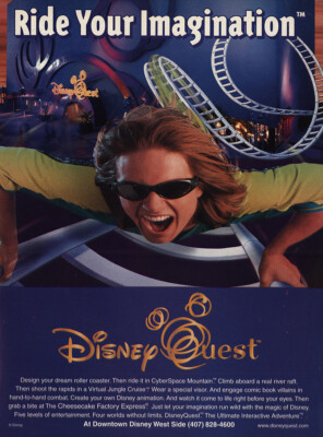 1995 Disney Quest: Ride Your Imagination Vintage Print Ad | eBay