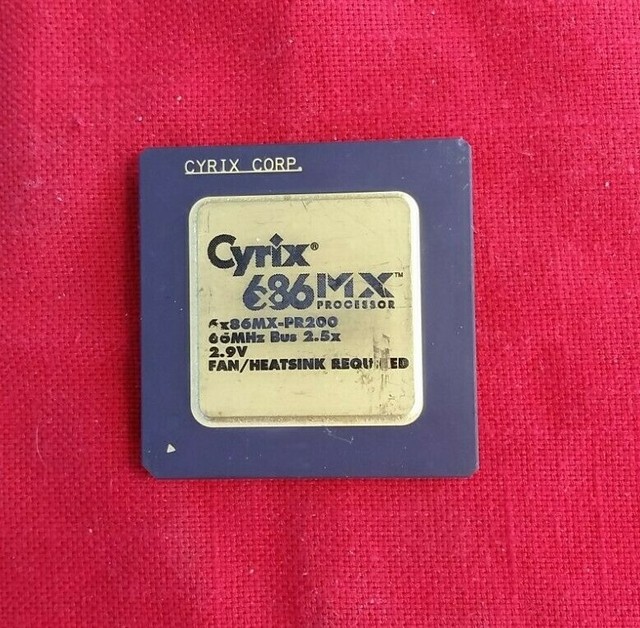 Cyrix 686mx 6x86mx-pr200 Gold CPU Processor Spga296 Socket 7 Mmx 1997y ...