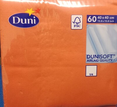Duni Dunisoft Orange napkins 40x40cm 60 Tissues | eBay