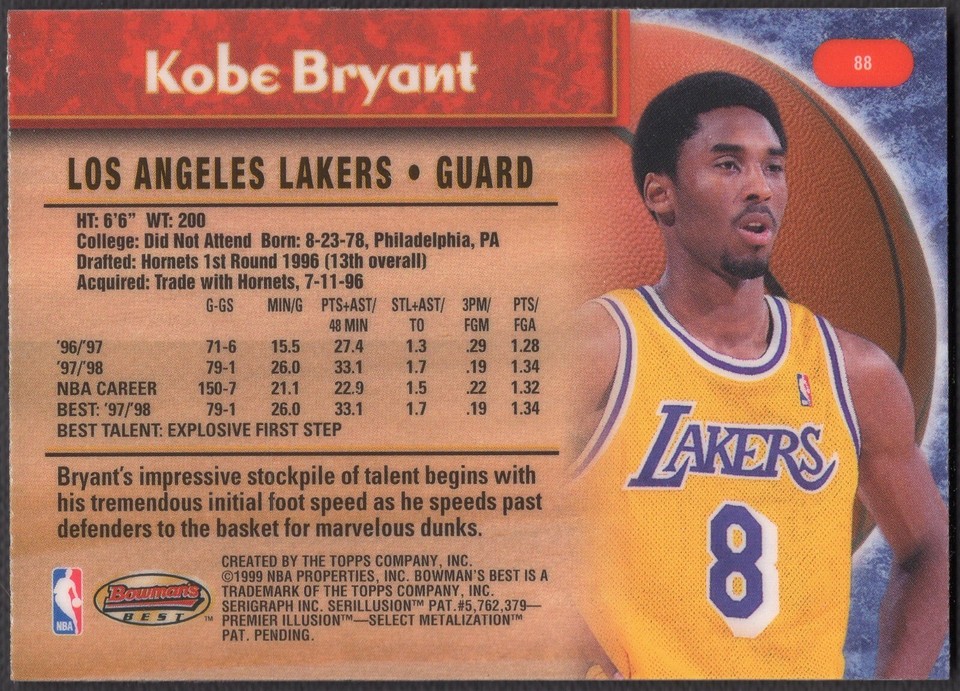 NBA Single Trading Cards Kobe Bryant Los Angeles Lakers | eBay