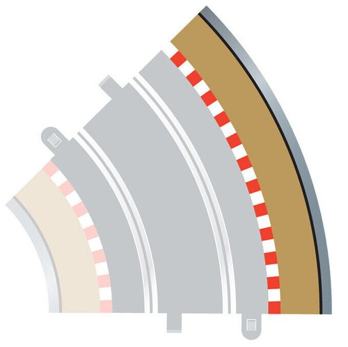 Scalextric Radius 2 45° Curve Track Tan Outer Borders - 4pcs C8228 | eBay
