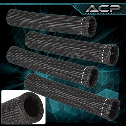 4 Piece Spark Plug Wire Protect Boot Heat Shield Insulator Black | eBay