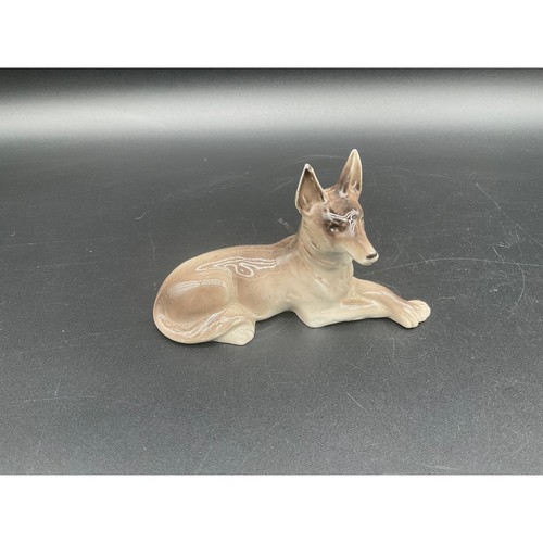 Vintage Japan German Shepherd Figurine Reclining Dog Ceramic Midcentury ...