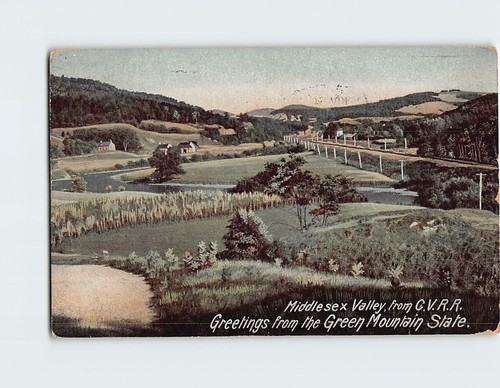 Postcard Middlesex Valley from CVRR Greetings from Green Mountain State ...