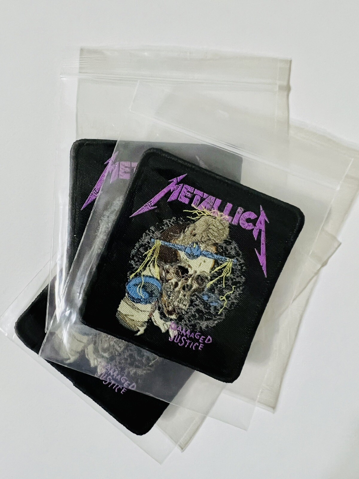 METALLICA “DAMAGED JUSTICE” 3x3” ORIGINAL PROMO CLOTH PATCH NEW / IN ...