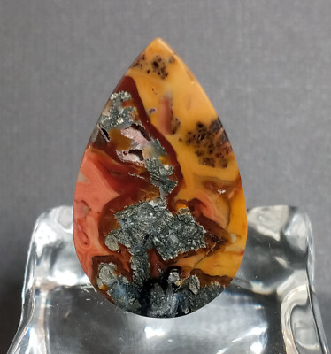 Marcasite Agate Cabochon - Red/Orange Nipomo Agate | eBay