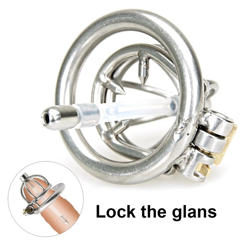 Male Chastity Belt Locking Cage Device with Spiked anti-off Ring ...