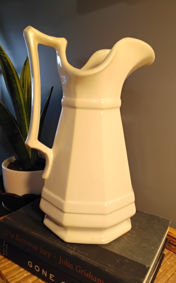 Vintage White Ironstone England Pitcher 11" | eBay