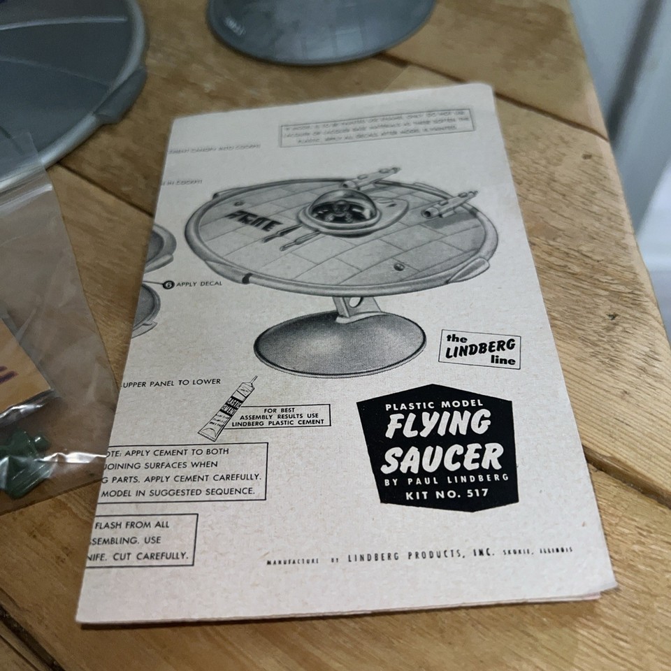 1954 FLYING SAUCER MODEL KIT Paul Lindberg #517 UFO Plan 9 From Outer Space | eBay