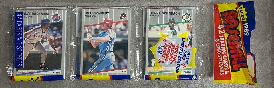 1983-1991 Baseball Sealed Wax Cello Rack Pack Topps Donruss Fleer - You ...
