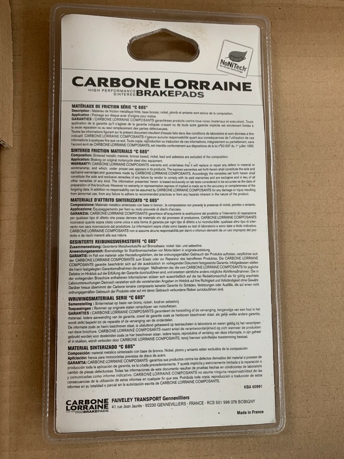 Carbone Lorraine 3027SC Brake Pads Yamaha Aerox Slider MBK Nitro (EBC ...