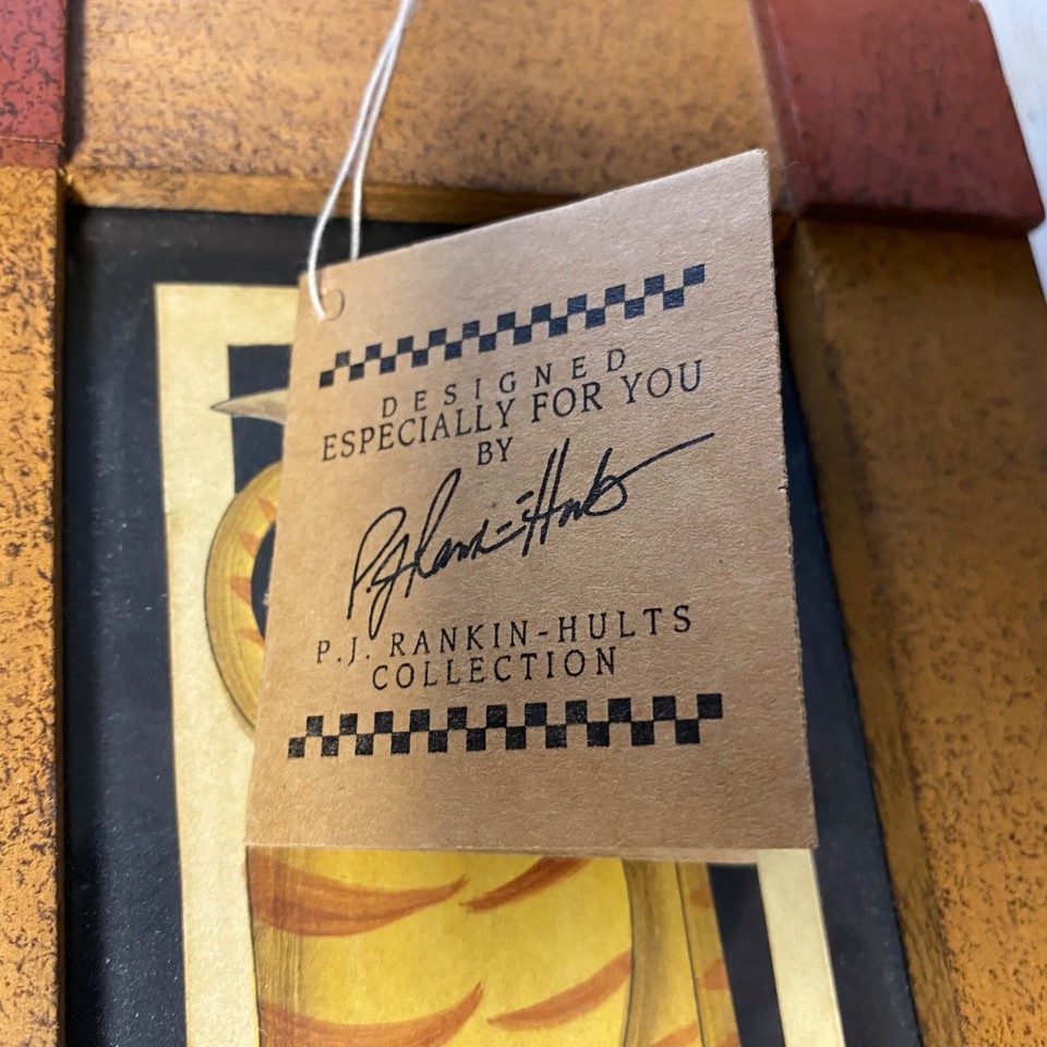 PJ Rankin Hults Folk Art Cat With Bird Primitives By Kathy Framed Art ...