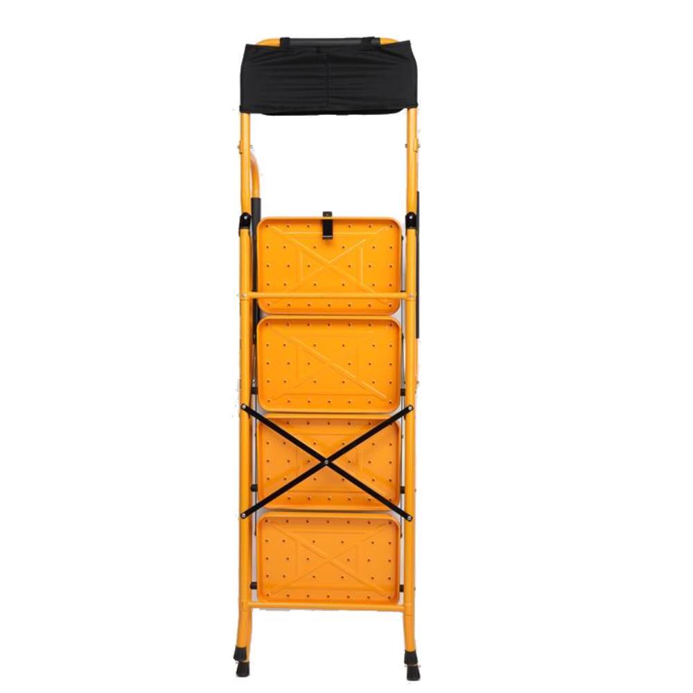 4 Step Stool Ladder Foldable Safety Padded Handrails w/ Tool Bag 330lbs ...