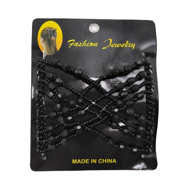 Women Elastic Beads Banana Clip Hairpin Stretch Magic Hair Comb Clip ...