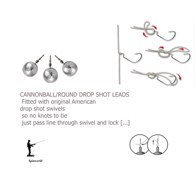 Drop shot weights variety sizes with american knot free swivels Price ...
