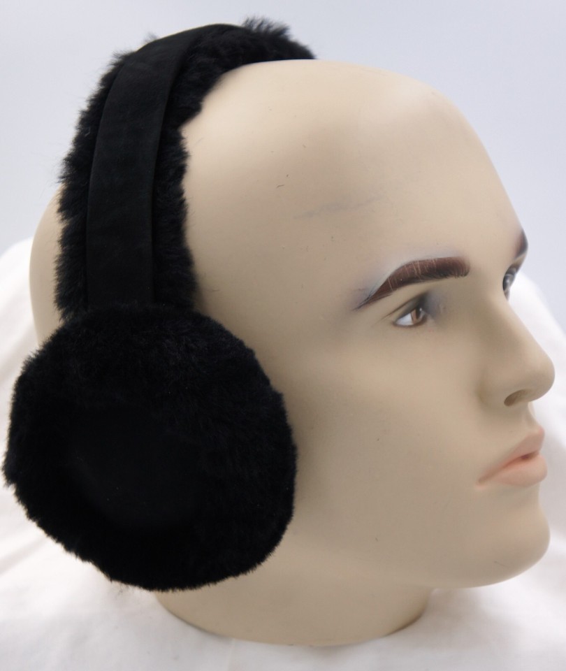 4 COLOR REAL SHEEPSKIN SHEARLING LEATHER Fur Ear Muffs Warmers Earmuffs ...