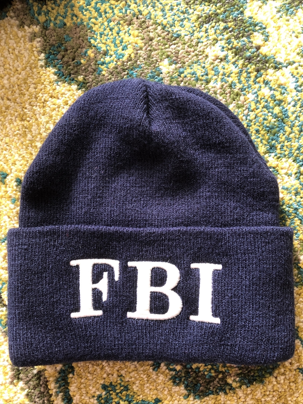 ️American! FBI Beanie Hat Ski - knitted cap- Navy Embroidered | eBay