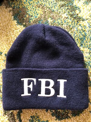 ️American! FBI Beanie Hat Ski - knitted cap- Navy Embroidered | eBay