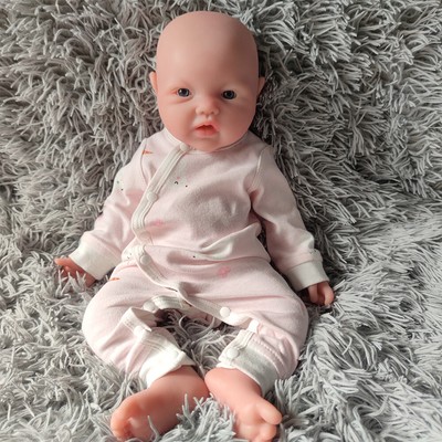 17 inch 3D Skin Newborn Girl Blue Eyes Full Silicone Reborn Floppy ...