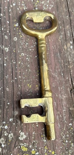 Antique Vintage 6-1/2" Long Solid Brass Skeleton Safe/Door Lock Key 1/2 ...