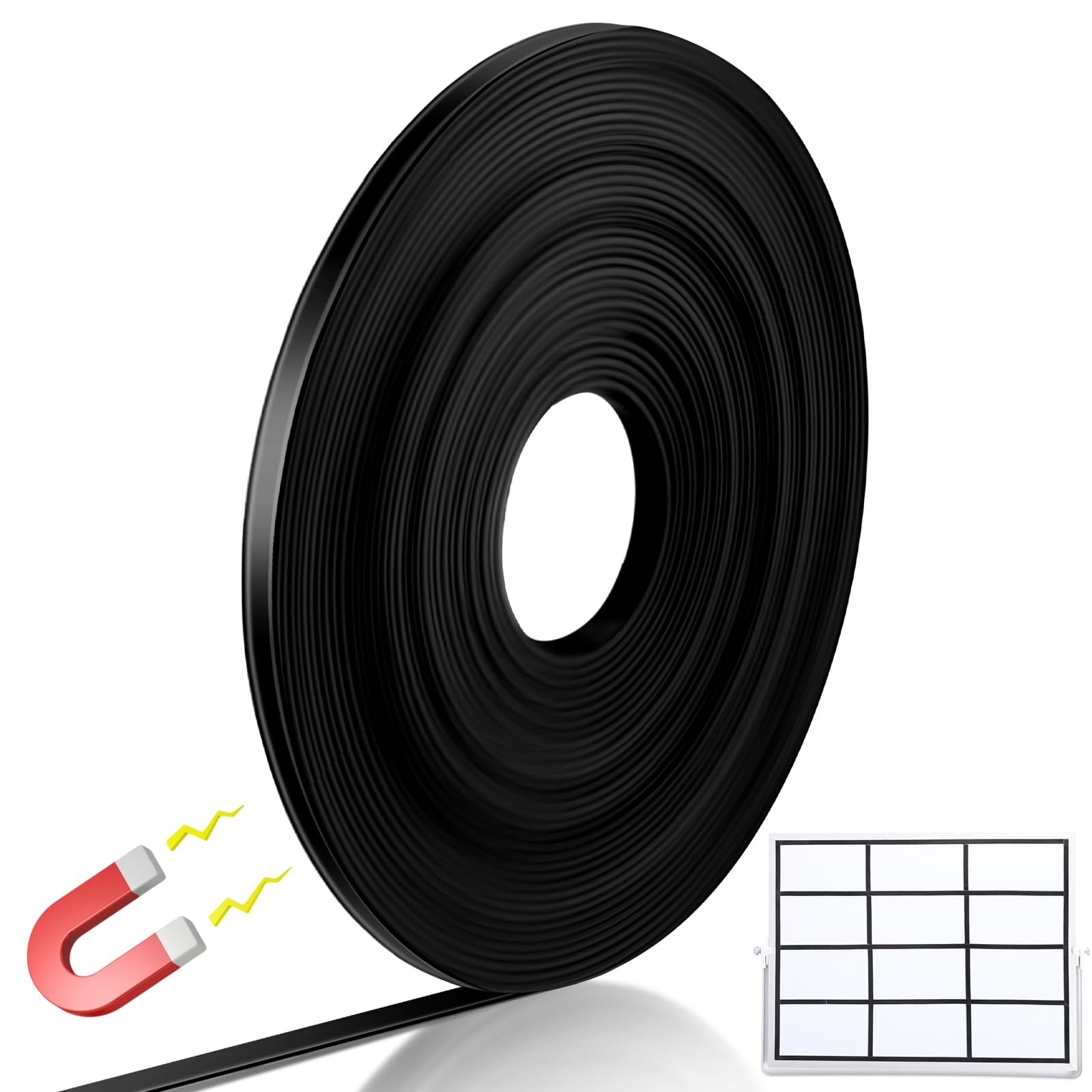 Black Magnetic Tape Roll Thin Strips, 1/4 inch x 60 feet Magnetic Board Divid... | eBay