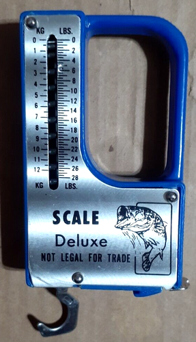 Vintage Blue Fish Weighing Scale Deluxe & Tape Measure Not Legal For ...
