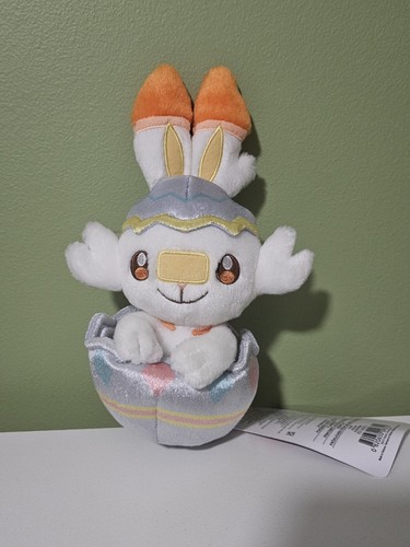 Pokemon Center Original Easter Egg Scorbunny Happy Spring Holiday Plush ...