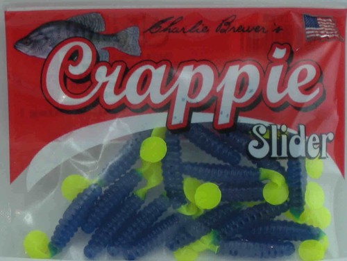 Charlie Brewer CSGF335 Crappie Slider Grub 1.5" Bubble Gum Chartreuse ...