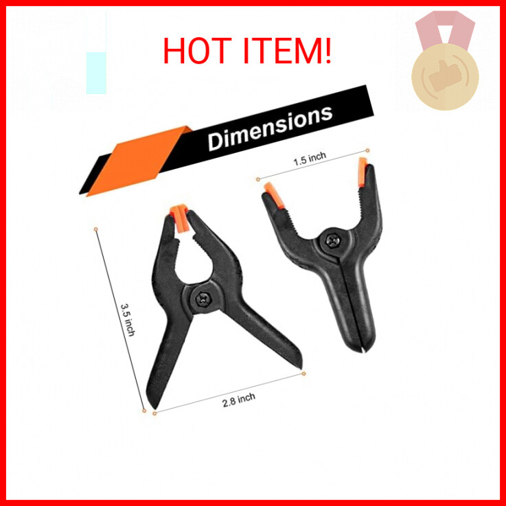 20 Packs Spring Clamps, 3.5 inch Spring Clamps Heavy Duty for Crafts ...