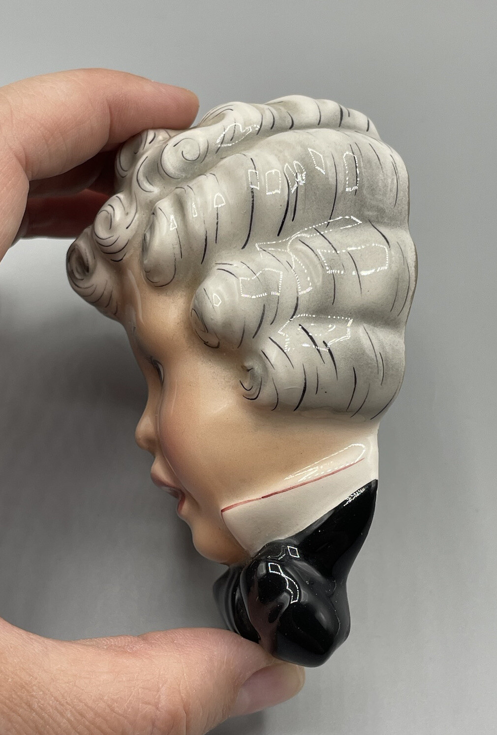 Seltene Keramik Wandmaske Gesicht Figur Thomasch Austria Alt Antik Kopf ...