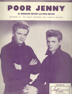 EVERLY BROTHERS Sheet Music "Poor Jenny" | eBay