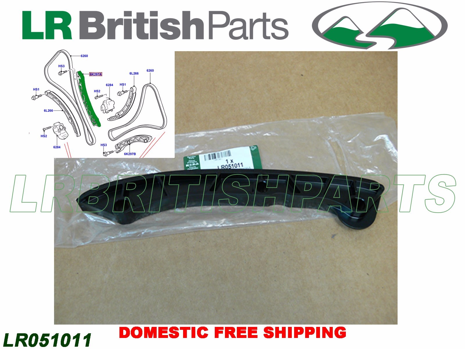 GENUINE LAND ROVER TIMING CHAIN GUIDE 5.0L & 5.0L SC 3.0L SC RH NEW ...