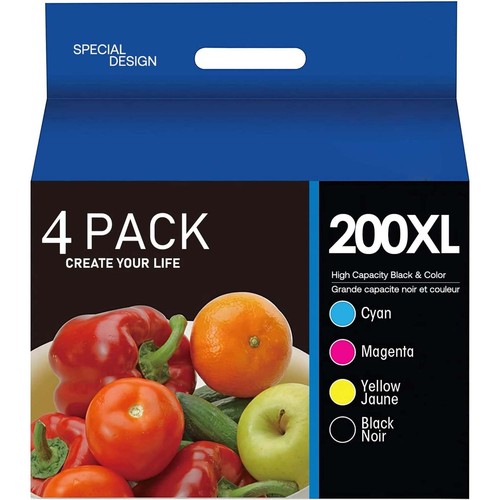 4Pc 200XL Ink compatible for Epson 200XL Expression Home XP-310 400 410 ...