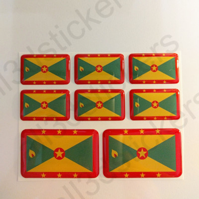 Sticker Grenada Resin Domed Stickers Grenada Flag 3D Vinyl Adhesive ...