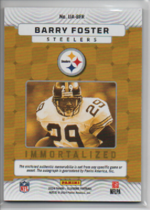 2024 Panini Illusions Immortalized RB " Barry Foster " Relic ...