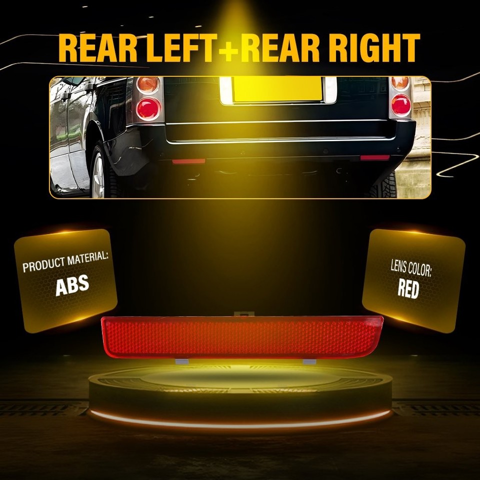2x Rear Bumper Reflector Cover For 2003 2004-2010 Range Rover Full Size ...