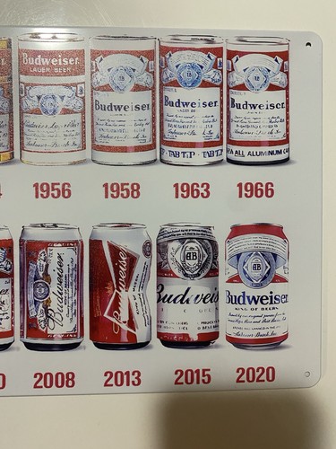 Budweiser Beer Evolution Of Cans Sign - Bud Light - 80s 90s | eBay