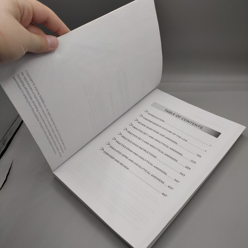 Barbri Professional Responsibility MPRE Review Book 2024-2025 Bar Exam ...