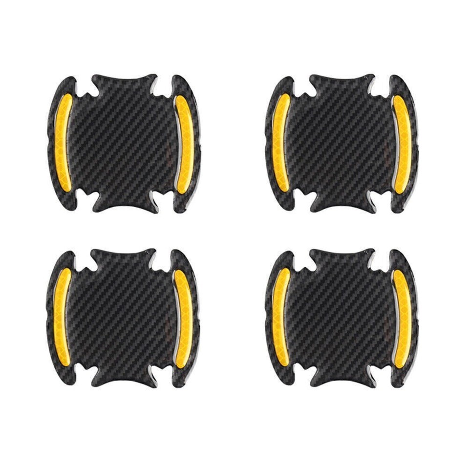 Yellow Car Door Handle Bowl Protective Film Reflective Sticker Strips ...