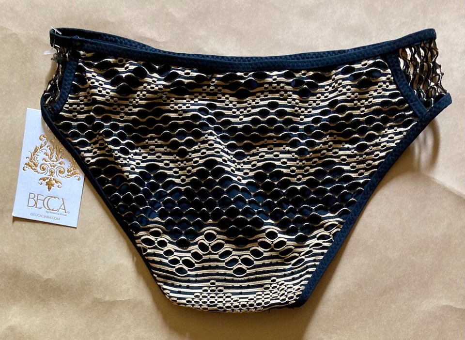 BECCA Brand XSmall - Black/Gold Bikini Bottom - NWT! | eBay