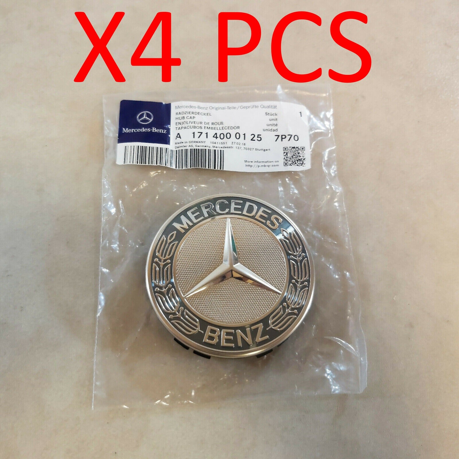 Genuine+OEM+Mercedes-Benz+Wheel+Center+Cap+Set+4+Pcs+A1714000125+5337 ...