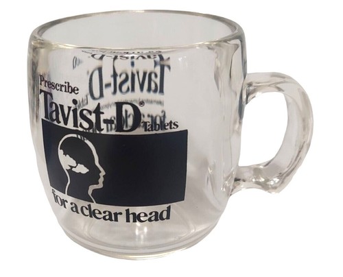 Tavist-D Acrylic Clear MUG Advertising Pharmaceutical Decongestant ...