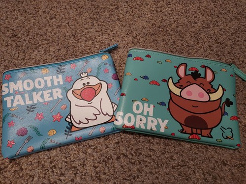 Disney Store The Little Mermaid Scuttle & Lion King Pumba Pouch Makeup ...