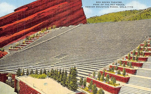 Postcard CO: Red Rocks Theatre, Park of the Red Rocks, Colorado ...