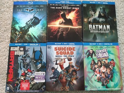 (DC) BLU-RAY lot: The Dark Knight, Rises, Suicide Squad, Batman: Gotham ...