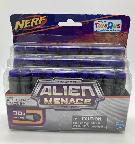 New. Toys R Us Exclusive Nerf Alien Menace 30 Elite Dart Refills ...