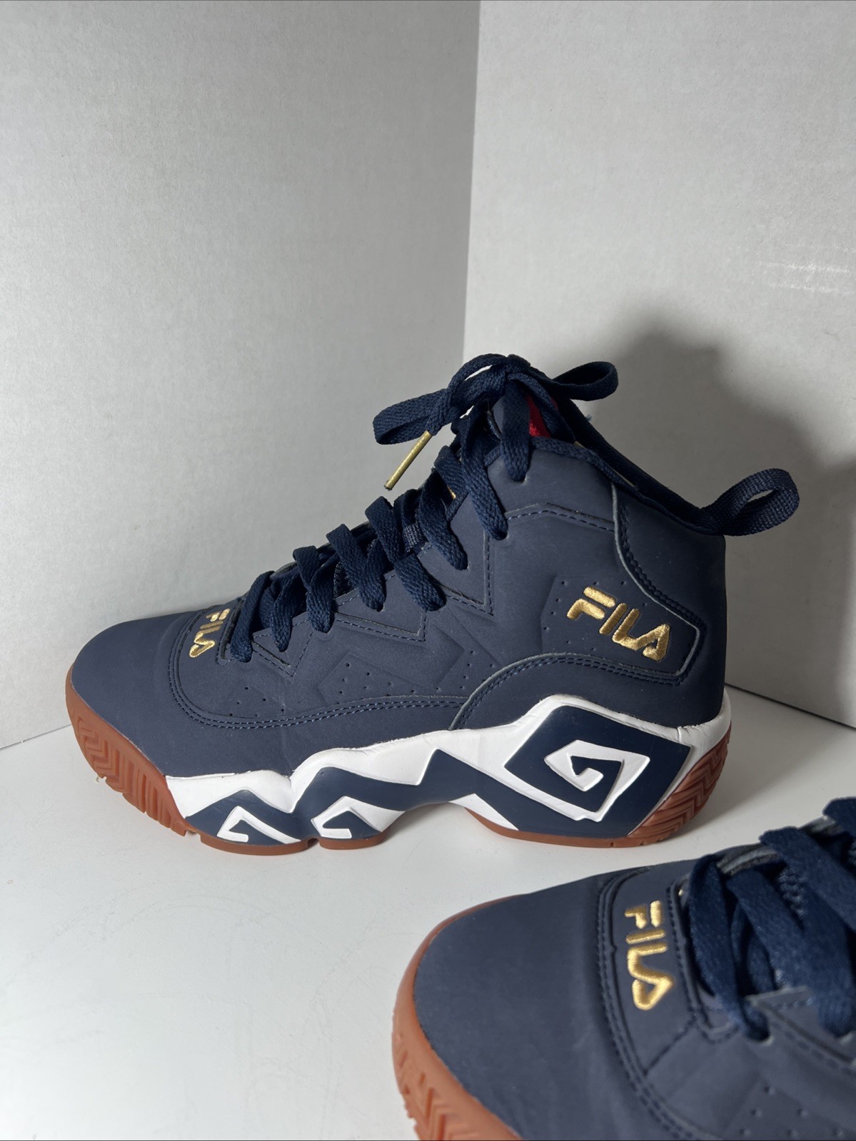 FILA MENS MB OLYMPIC BLUE JAMAL MASHBURN RETRO BASKETBALL SHOES SIZE 6 ...