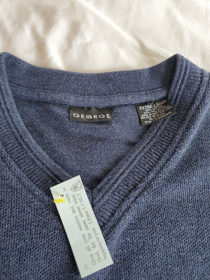 GEORGE BRAND MEN'S SIZE XL LONG SLEEVE SHIRT - COLOR NAVY BLUE - PRE ...